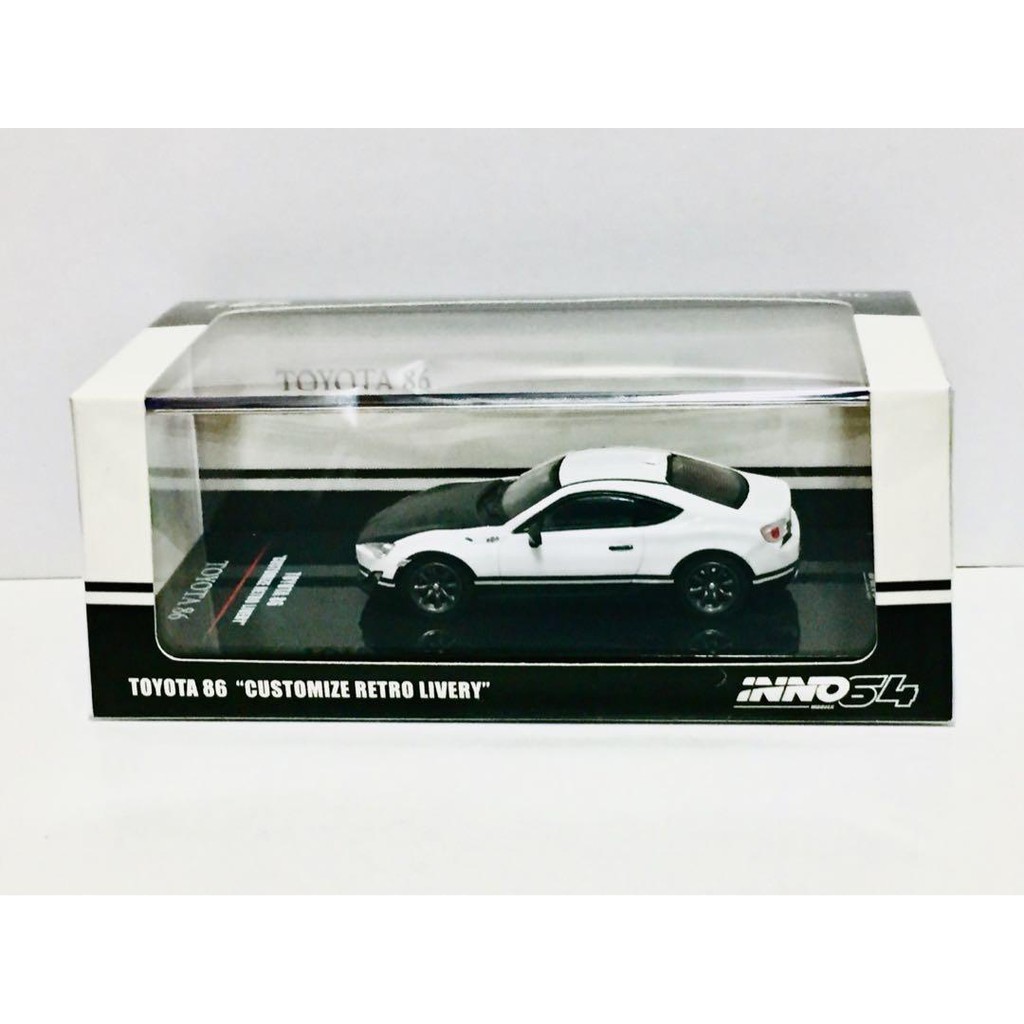 Jual Inno64 Toyota 86 White Customize Retro Livery Extra Wheels Black ...