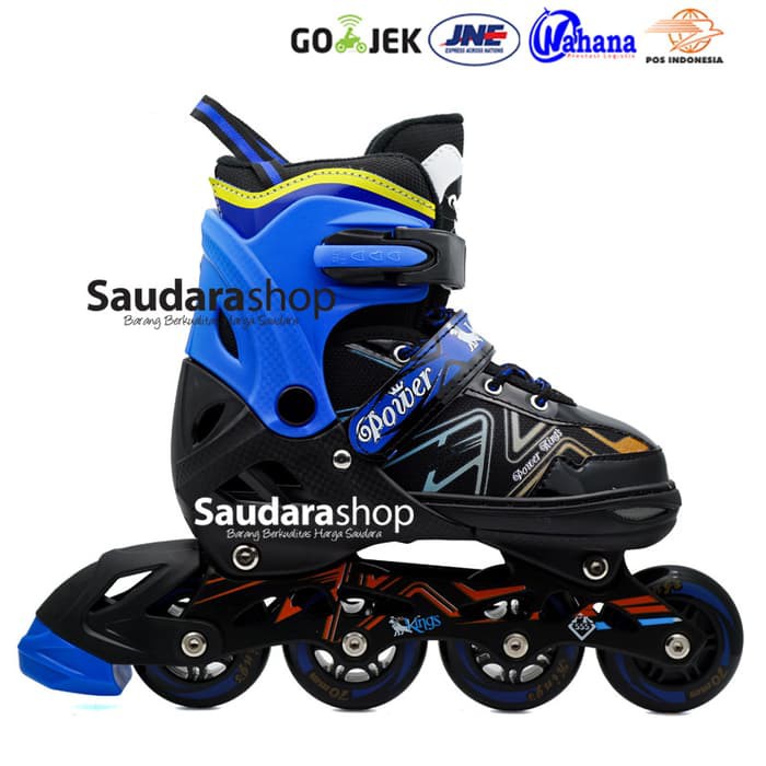 Jual Power King Sepaturoda Inline Roda FULL Karet Biru / Sepatu roda ...