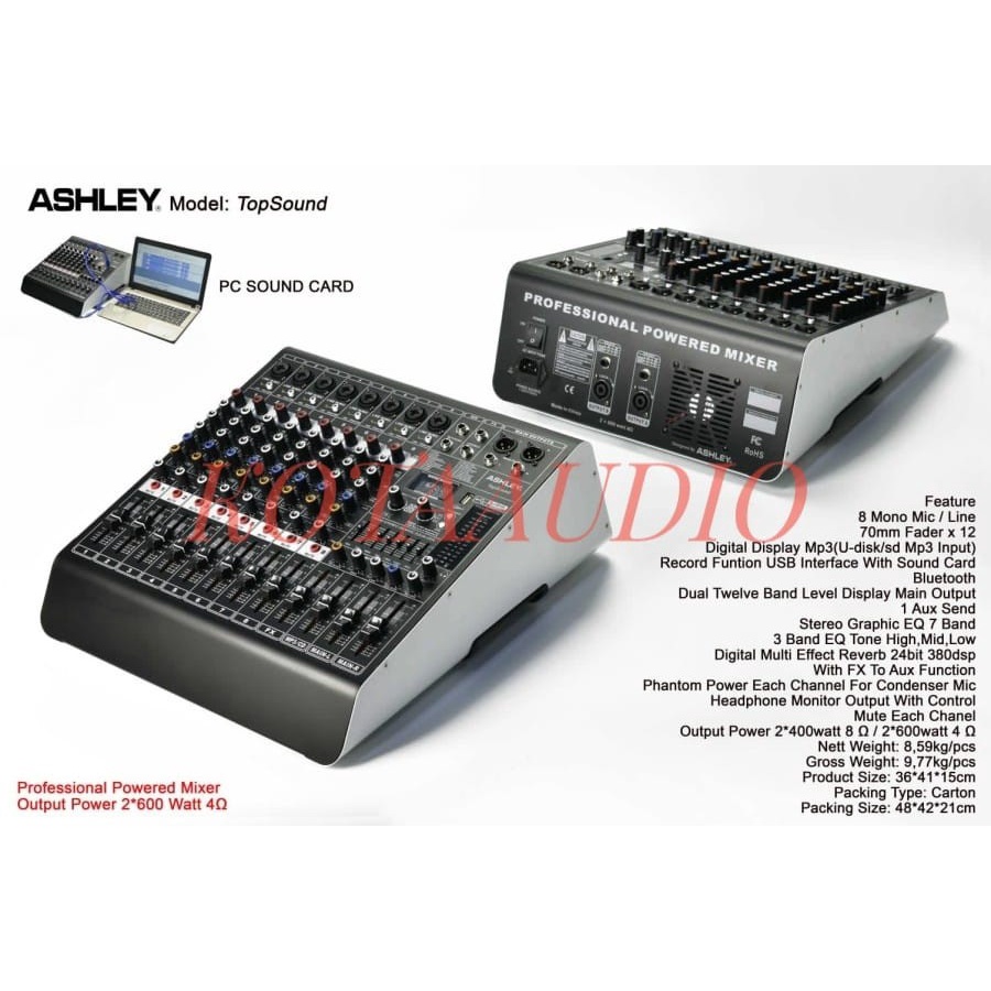 Jual POWER MIXER ASHLEY TOPSOUND 8 ORIGINAL 8 CHANNEL ASHLEY TOP SOUND8 ...