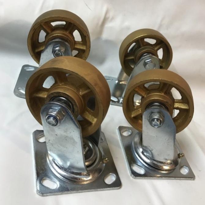 Jual Roda Besi Heavy Duty 1 Ton 4 inch 2 hidup&2 Lurus | Shopee Indonesia