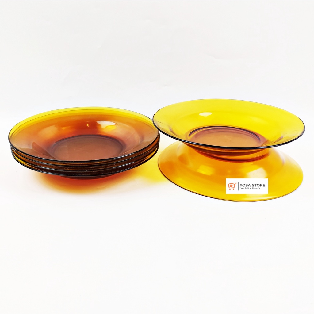 Jual Piring Makan Beling Kaca Warna Coklat 9 inch/ 23cm - 6 Pcs ...