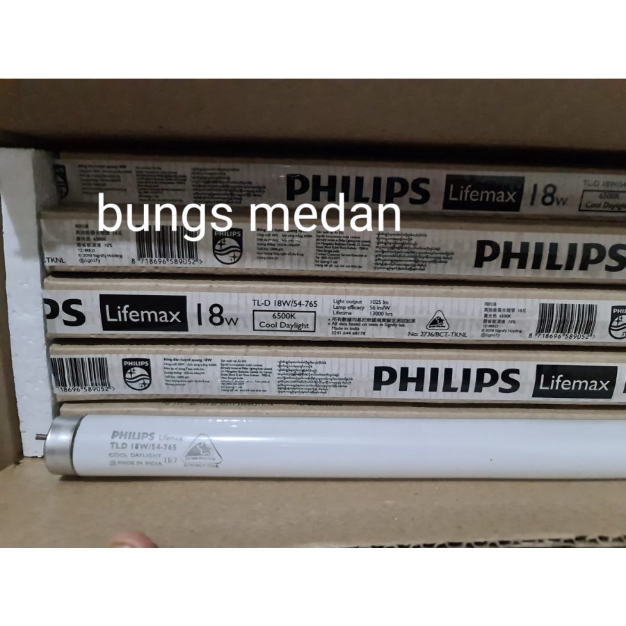Jual PHILIPS LAMPU TL 18W PUTIH 18 WATT TL-D TLD NEON T8 18 W 18WATT 54 ...