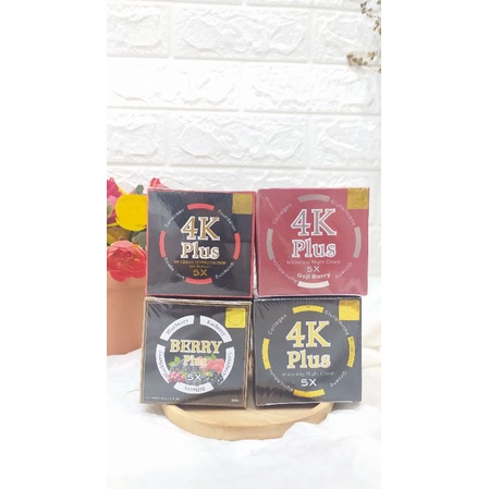 Jual 4K PLUS WHITENING NIGHT CREAM + GOJI BERRY + BB CREAM ( COLLAGEN ...