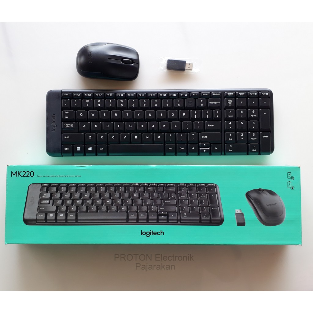 Jual Keyboard Mouse Logitech Mk220 Key Board Combo Wireless Tanpa