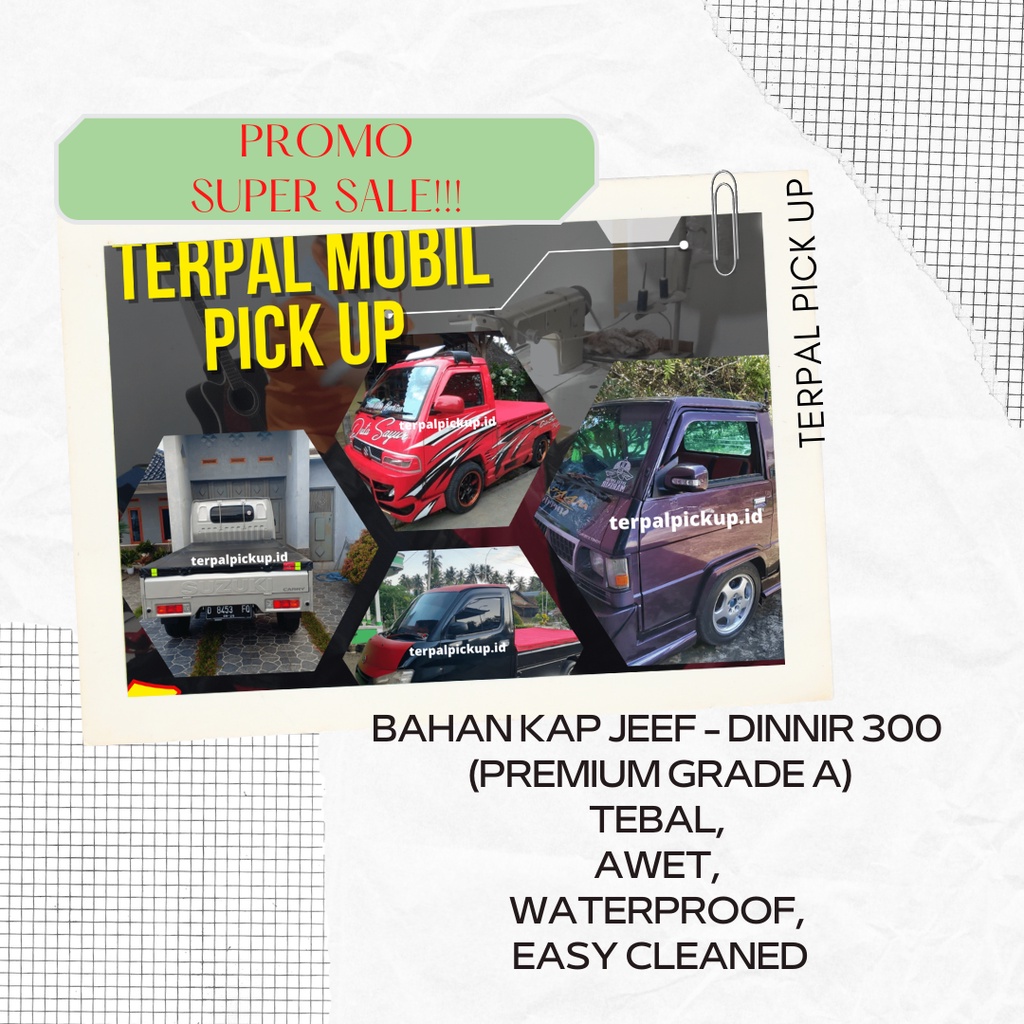 Jual Terpal Penutup Bak Mobil Pickup Anti Air (Waterproof) | Shopee ...
