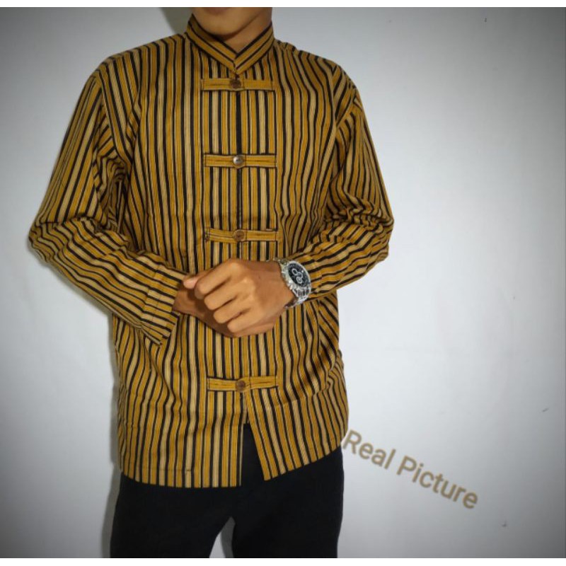 Jual Surjan Lurik /Surjan koko/baju adat jawa/lurik jawa | Shopee Indonesia