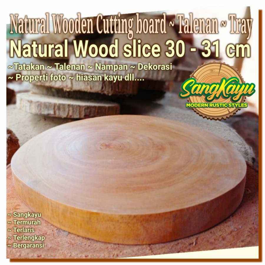 Jual SangKayu Tatakan Talenan Kayu Alami Diameter 30-31 cm Properti ...