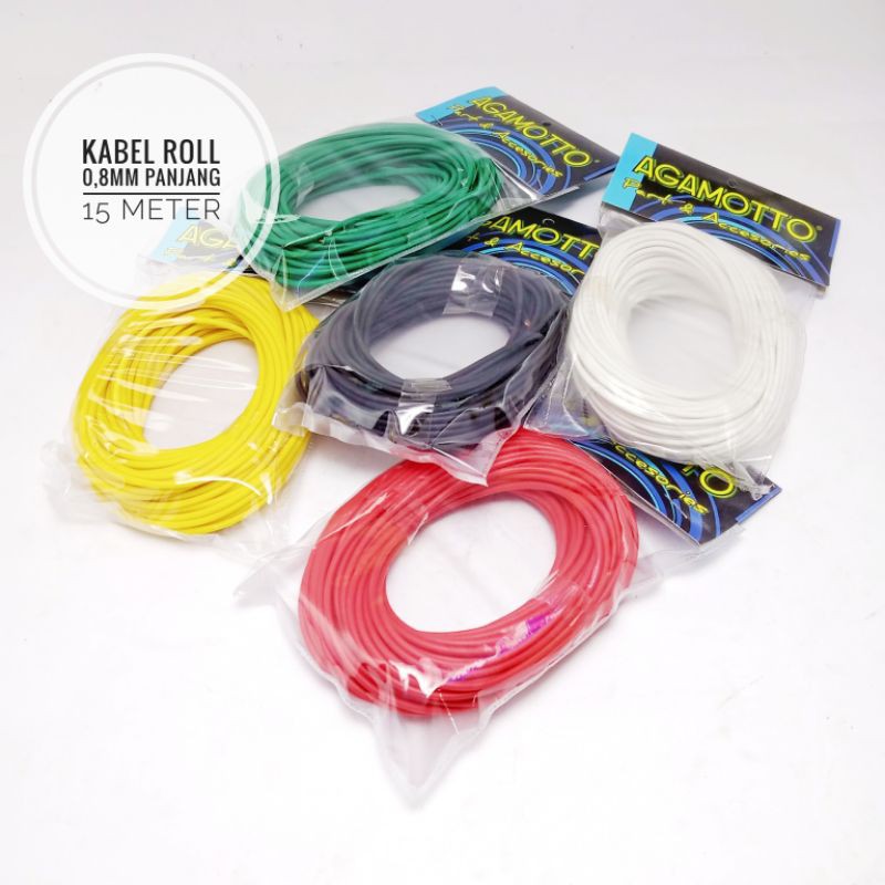 Jual KABEL ROLL KABEL SERABUT MOTOR 0,8 MM PANJANG 15 METER | Shopee ...