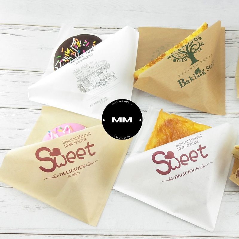 Jual 100pcs kertas donut laminasi kertas roti kertas donat kertas kue ...