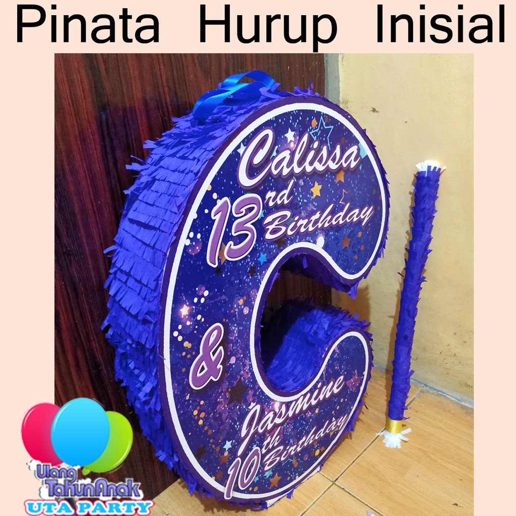 Jual Pinata Hurup inisial Jumbo 80 cm / Pinata besar / Pinata hurup A-Z ...