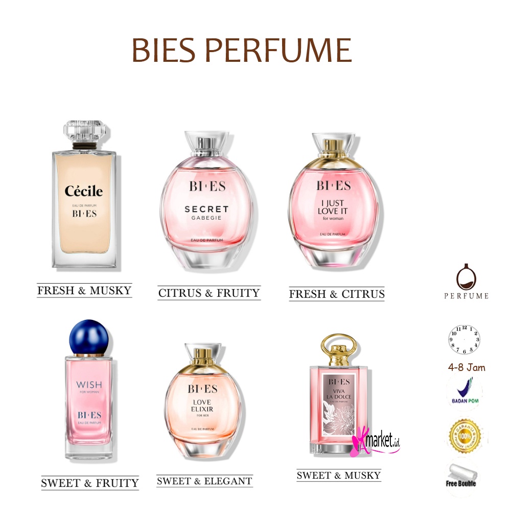 Jual BIES PARFUM WANITA [CECILE | SECRET GABEGIE | LOVE ELIXIR FOR HER ...