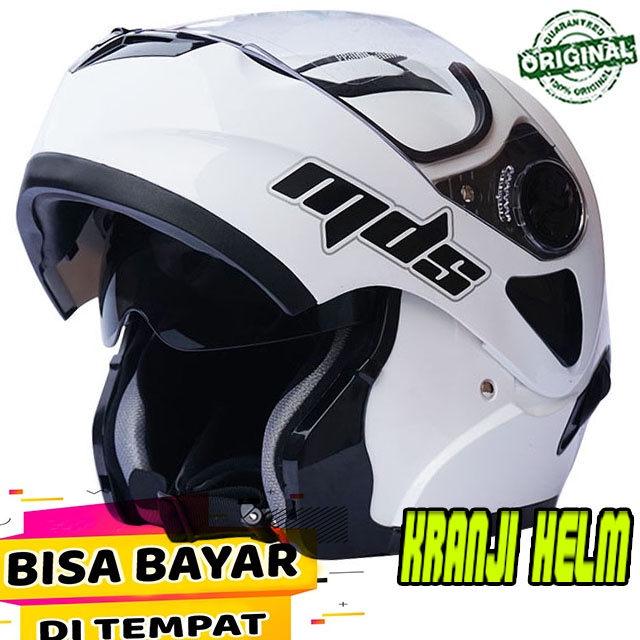 Jual Helm fullface / Helm modular / Helm pro rider solid white ...