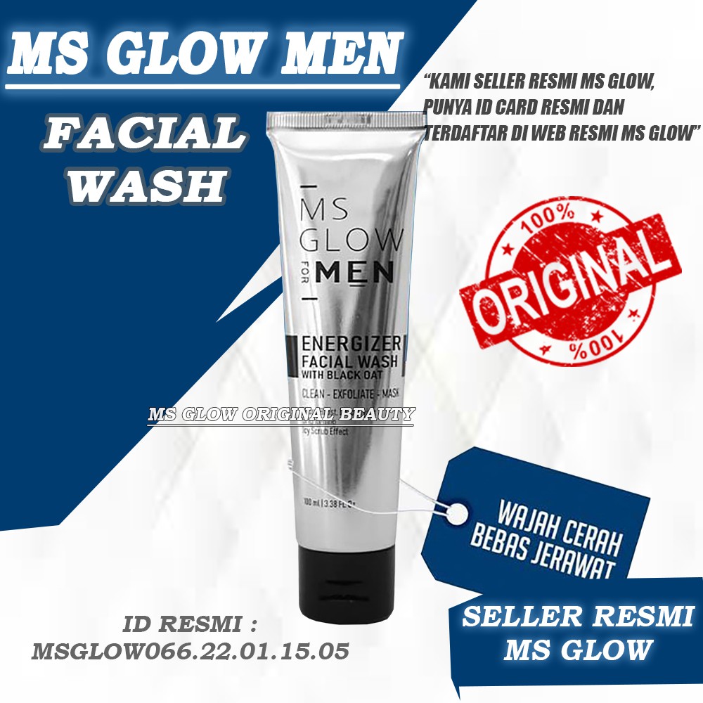 Jual FACIAL WASH SABUN WAJAH MS GLOW FOR MEN MSGLOW MAN ORIGINAL ORI ...