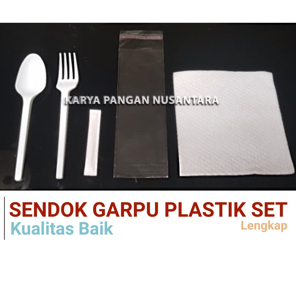 Jual SENDOK GARPU PLASTIK TUSUK GIGI TISU SET LENGKAP HITAM PUTIH PER ...
