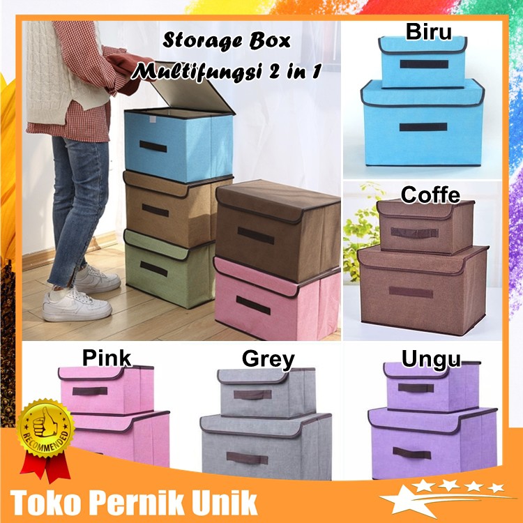 Jual Storage Box Multifungsi 2 in 1 B684 Kotak Tempat Penyimpanan Serbaguna Set 2In1 isi 2pcs ...