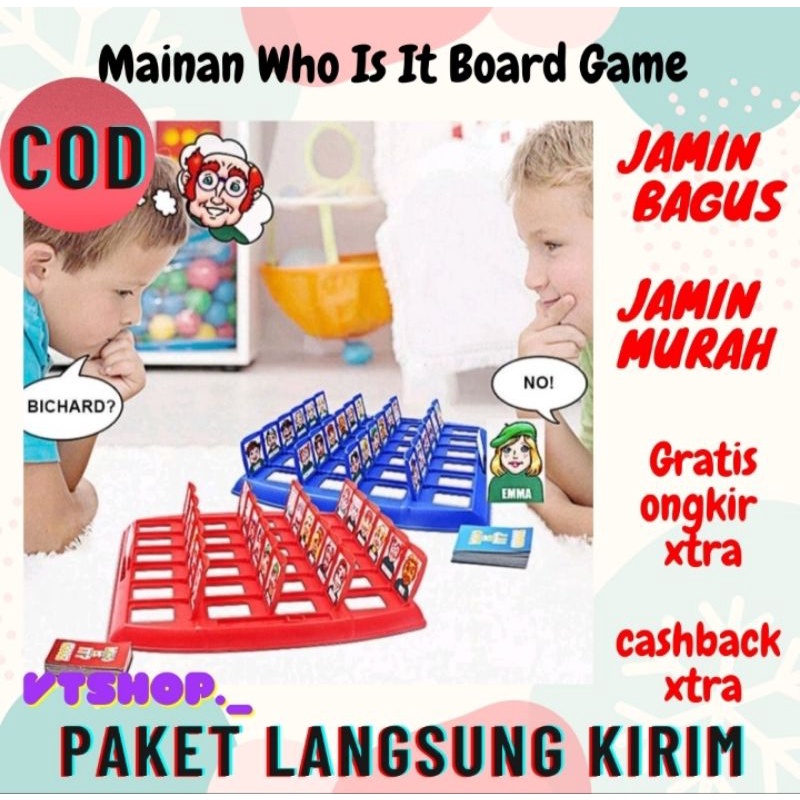 Jual V653 - Mainan Anak Permainan Papan Tebak Gambar Who Is It Board ...