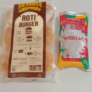 Jual Paket Burger Hemat ( Roti Bernadi isi 6 + Vitalia Beef isi 10 ...