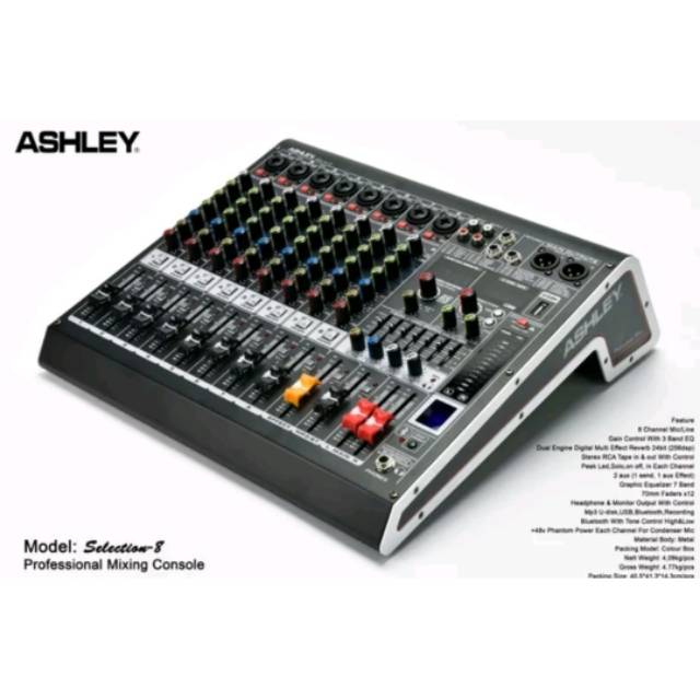 Jual Mixer Ashley 8 Channel Selection-8 Bluetooth Usb Equalizer ...
