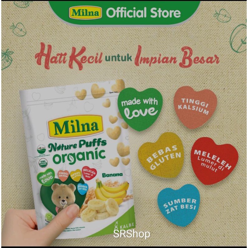 Jual milna nature puff organik banana & chesee 15g | Shopee Indonesia