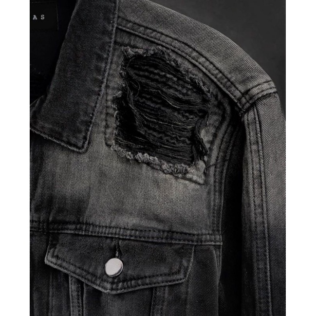 Jual RUCAS jade black denim jacket | Shopee Indonesia