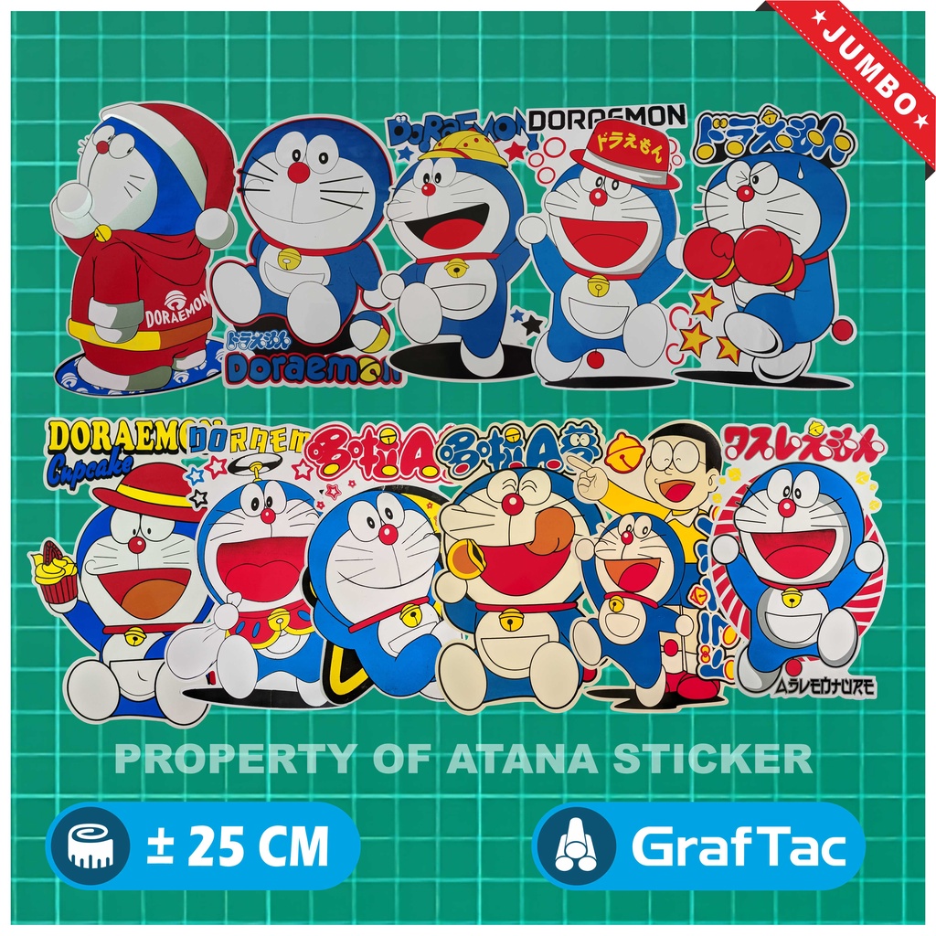 Jual Stiker Printing Doraemon Sticker Sablon Jumbo Besar Vinyl Graftac ...