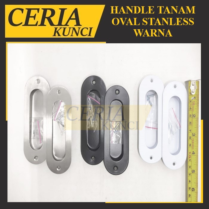 Jual Handle Tanam Tarikan Pintu Sliding Stainless Warna Oval 12 cm ...
