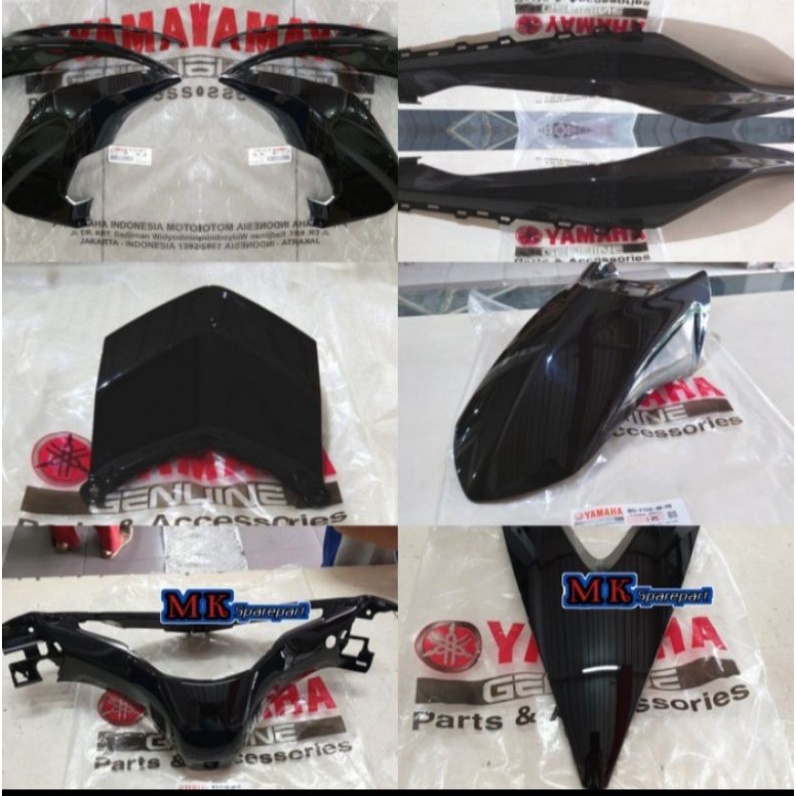 Jual PAKET FULL SET BODY HALUS AEROX 155 HITAM GLOSSY ASLI ORIGINAL ...