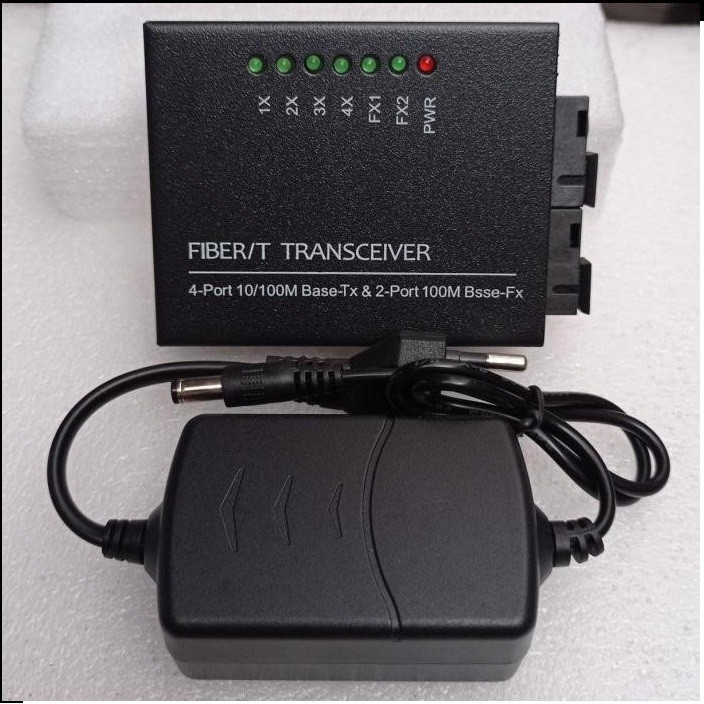 Jual Media Converter Fiber Optic 2Fo 4 LAN /Ethernet Switch FO2 4LAN SC ...