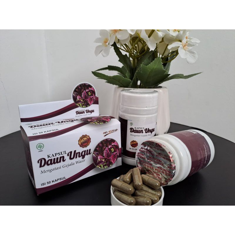 Jual kapsul daun ungu ashihah/obat untuk wasir | Shopee Indonesia