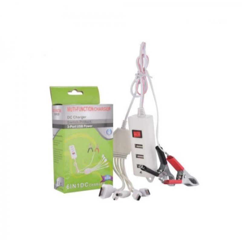 Jual charger aki cas hp motor 6 in 1 charger hp di aki 3 usb murahh ...