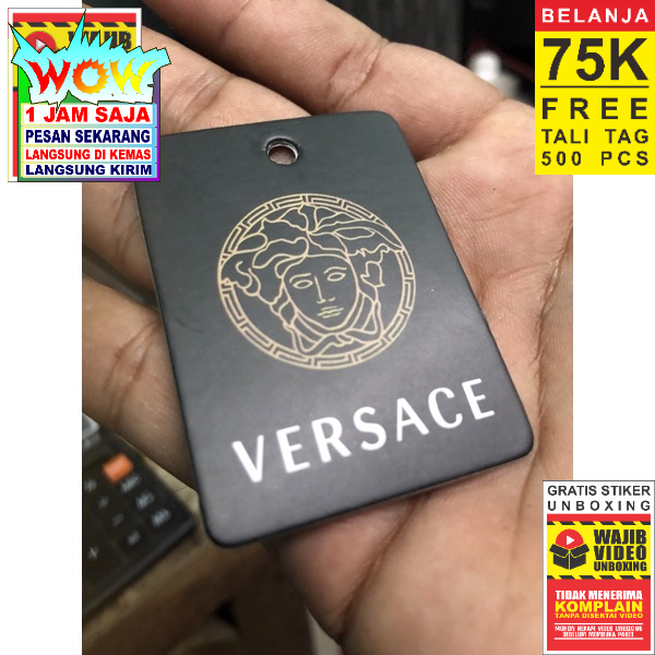 Jual VERSACE TAG SUPER PREMIUM CO 1X DI KIRIM 600PCS | Shopee Indonesia