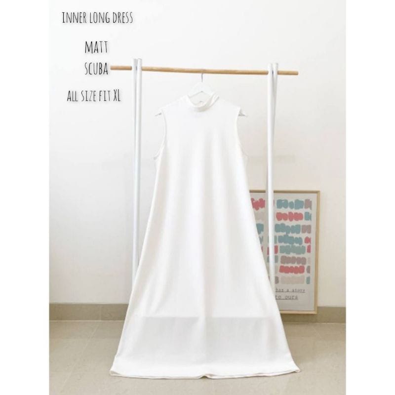 Jual Inner Long Dres Tanpa Lengan Bahan Scuba ,Nyaman di Pakai Buat ...
