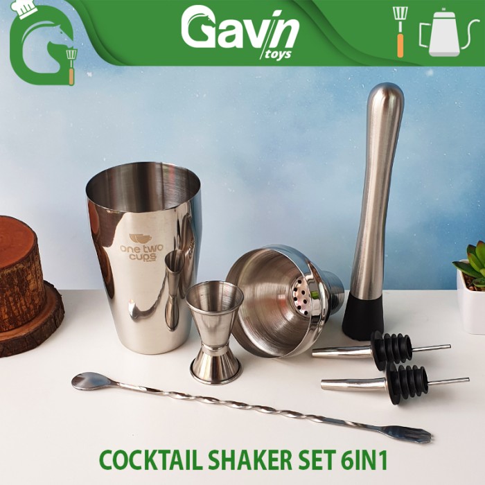 Jual Cocktail Shaker Set 550ml Mixer Bartender Tools Stainless Drink ...