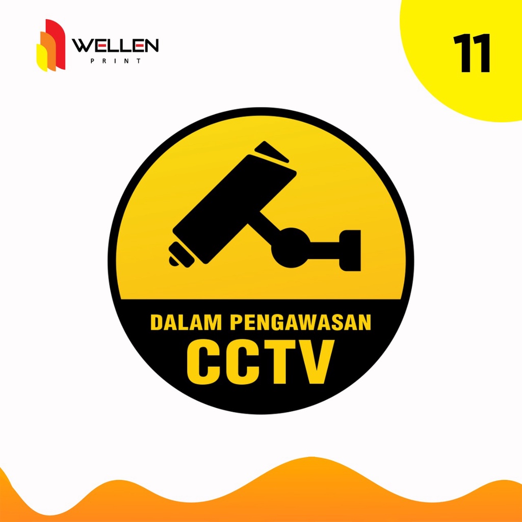 Jual WELLEN PRINT - Sticker / Stiker Peringatan Tanda Area diawasi ...