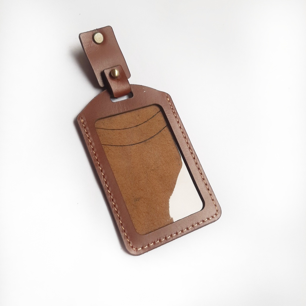 Jual Id Card Holder Saku / Name Tag Kulit | Shopee Indonesia