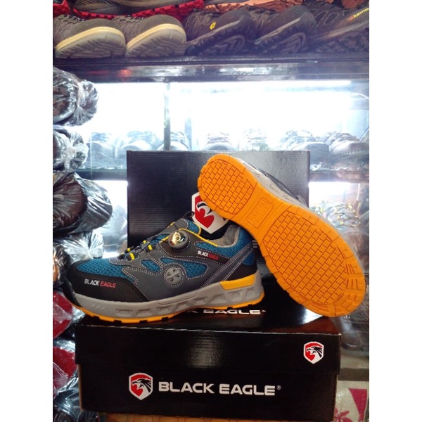 Jual safety shoes black eagle VC-401N blue fastrex/boa 100%original | Shopee Indonesia