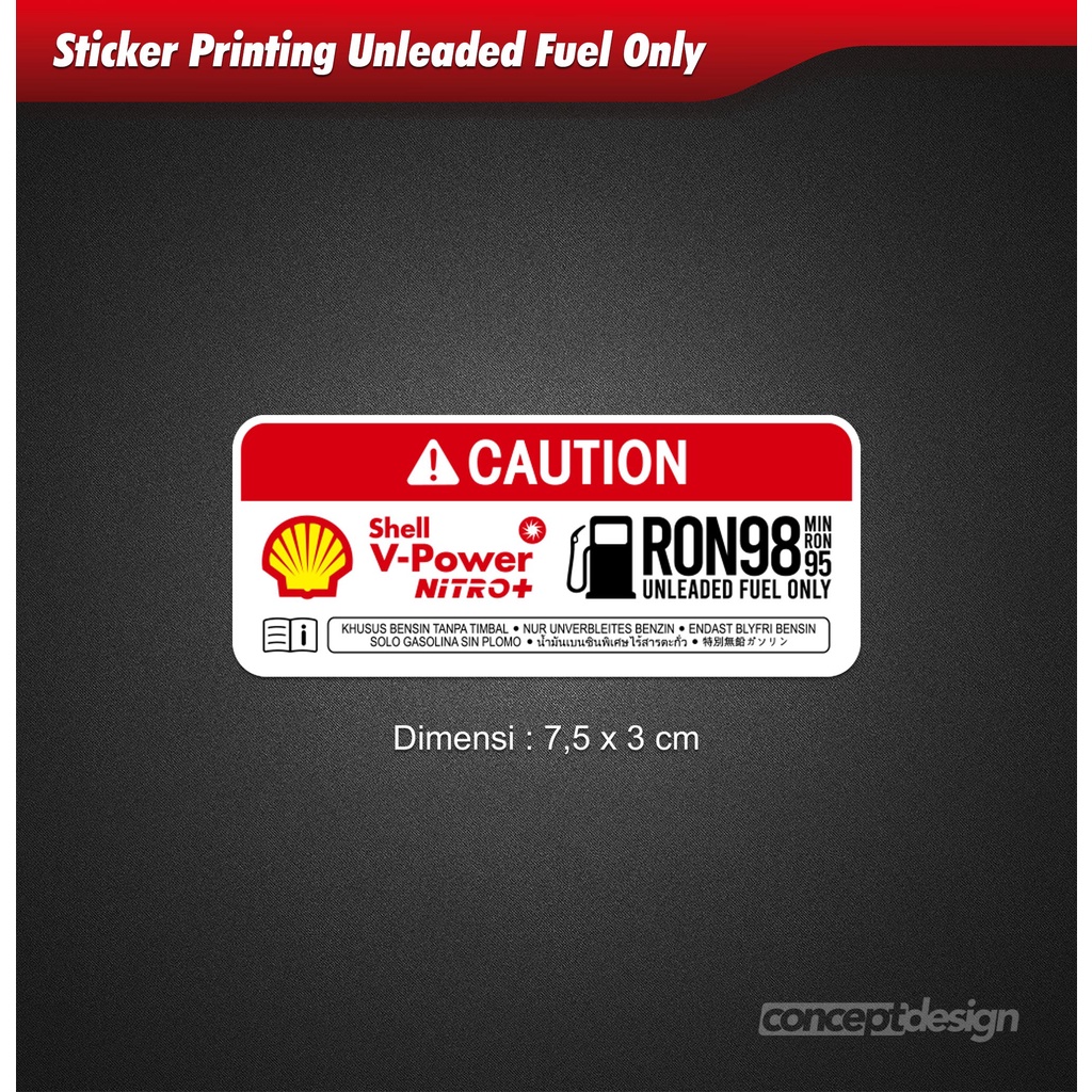Jual Sticker Printing Unleaded Fuel Only | Shopee Indonesia