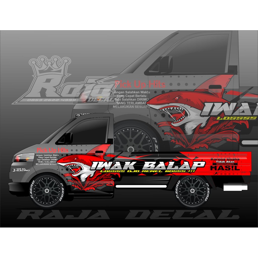 Jual Sticker Decal Fullbody Pick UP APV Mega Carry Iwak Balap | Shopee ...