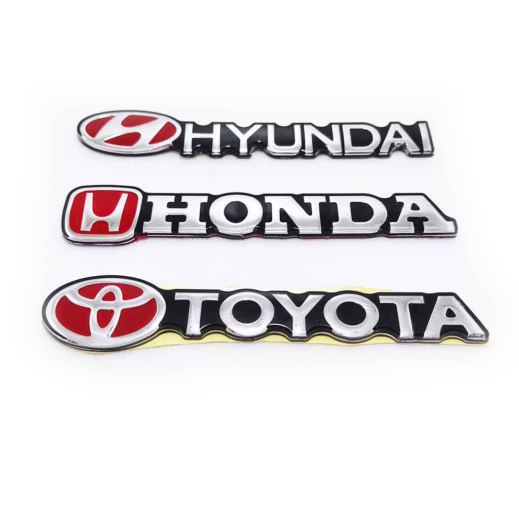 Jual Emblem Mobil Tulisan Honda Toyota Hyundai Bahan Plastik Sistem ...