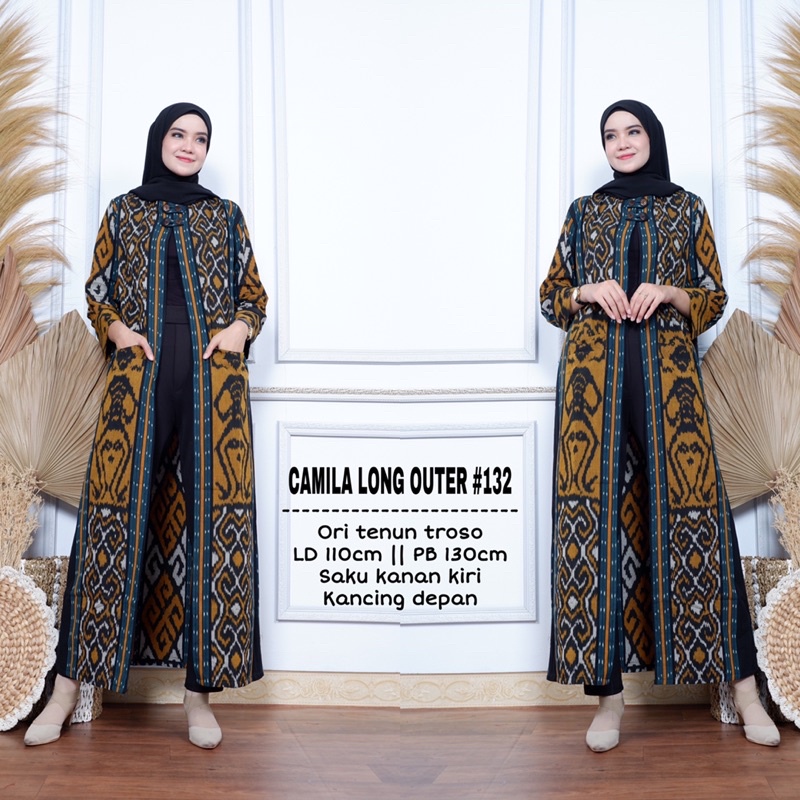 Jual Long Outer Wanita Bahan Tenun Troso Premium Long Cardi Tenun Long ...