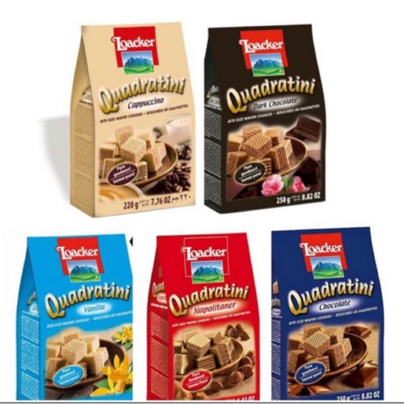 Jual wafer loacker quadratini all variant 250gr ukuran besar | Shopee ...