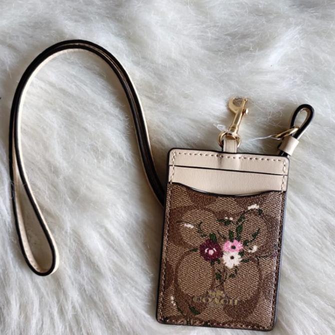 Jual Coach name tag lanyard floral original | Shopee Indonesia
