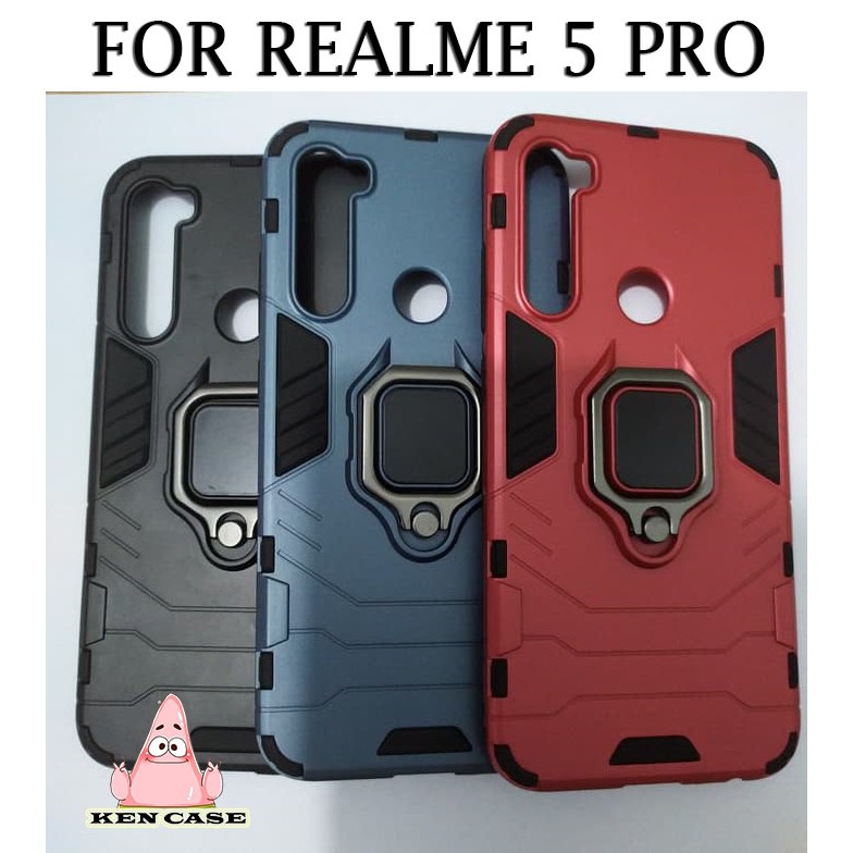 Jual Case realme 5 pro iron armor + ring - Softcase realme 5 pro armor ...