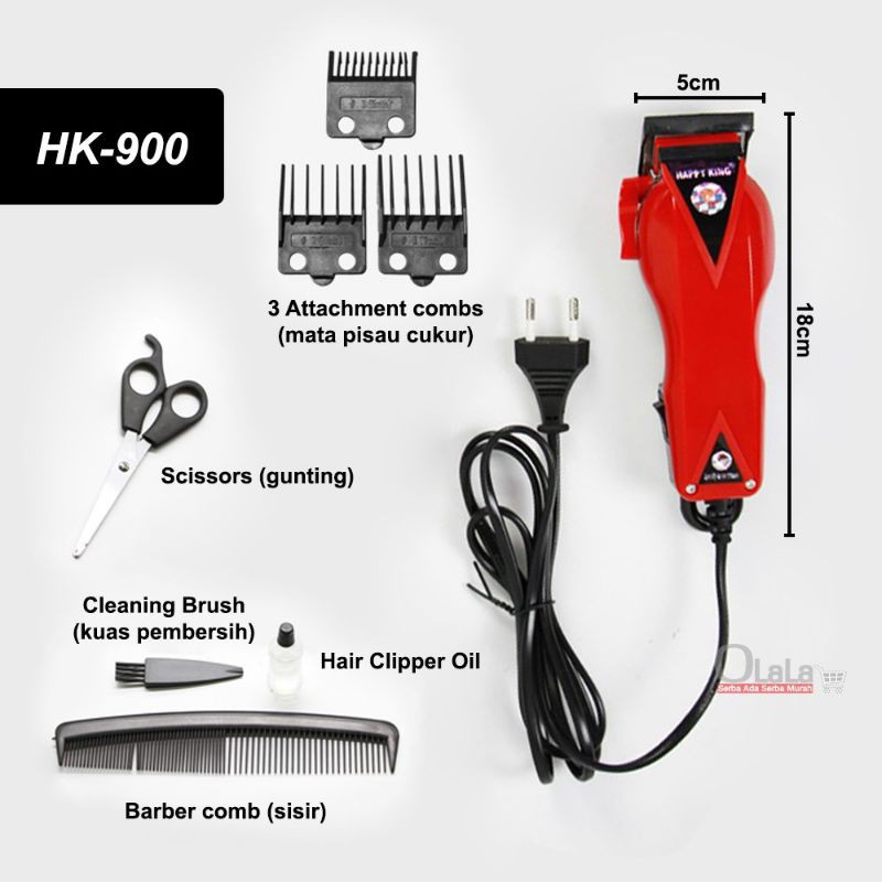 Jual Mesin Alat Cukur Rambut Listrik Terbaik Happy King Hk-900 Putih ...