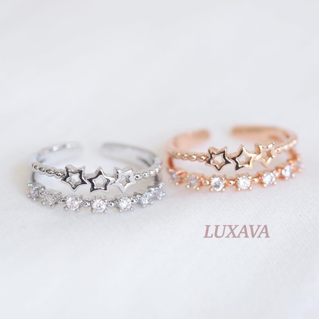 Jual LUXAVA - Cincin Rhodium Wanita Starring Adjustable | Shopee Indonesia