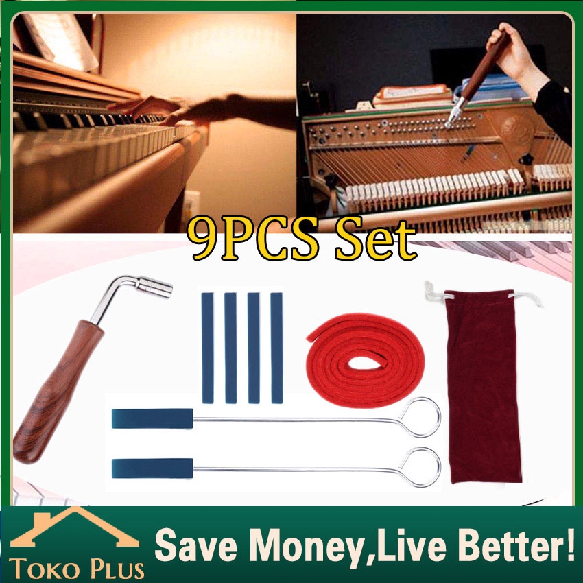 Jual Isi 9Pcs Alat Tuning Stem Piano Palu Wol Bisu Strip Alat Alat Musik Piano Tuning Tool ...