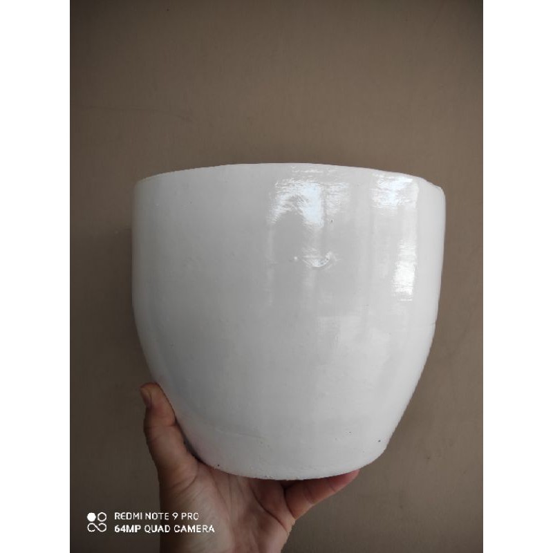 Jual pot gerabah terakota putih diameter 20cm tinggi 17cm | Shopee ...