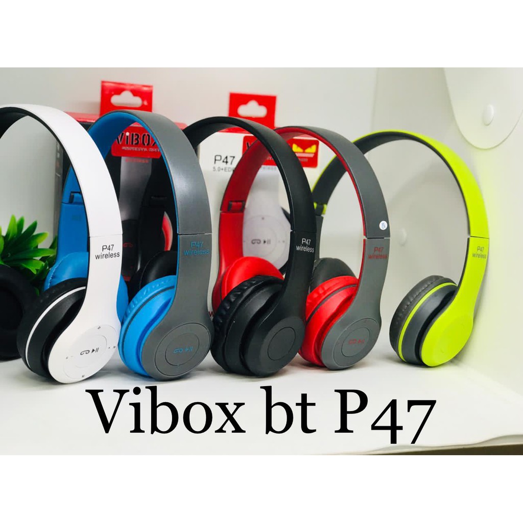 Jual HEADPHONE HEADSET BANDO EARPHONE BLUETOOTH WIRELESS VIBOX P47 ...