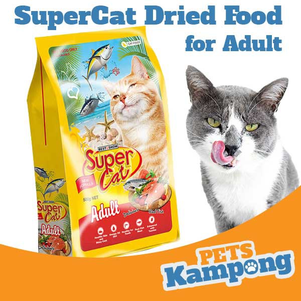 Jual Makanan kucing dewasa kering Supercat Adult 500gr | Shopee Indonesia