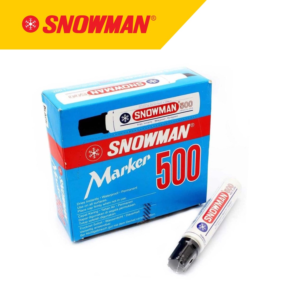 Jual Snowman Permanent Marker Spidol Jumbo J-500 (Chisel Tip) | Shopee ...